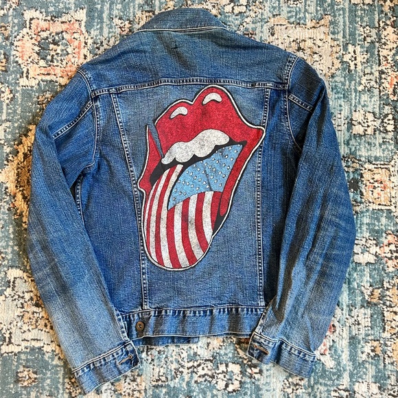 Jackets & Coats | Custom Rolling Stones Denim Jacket | Poshmark